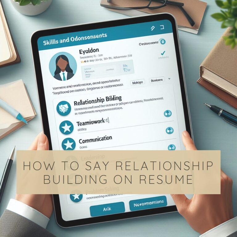 How to Say Relationship Building on Resume
