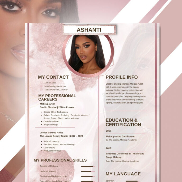Beginner Makeup Artist Portfolio Template
