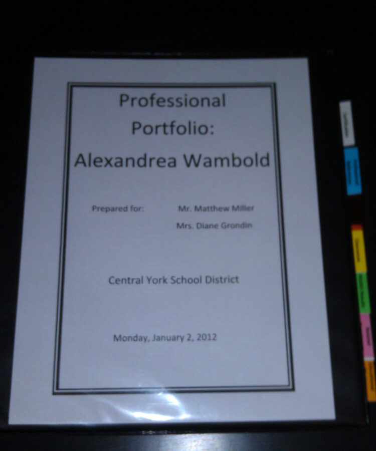 Teacher Portfolio Cover Page Template