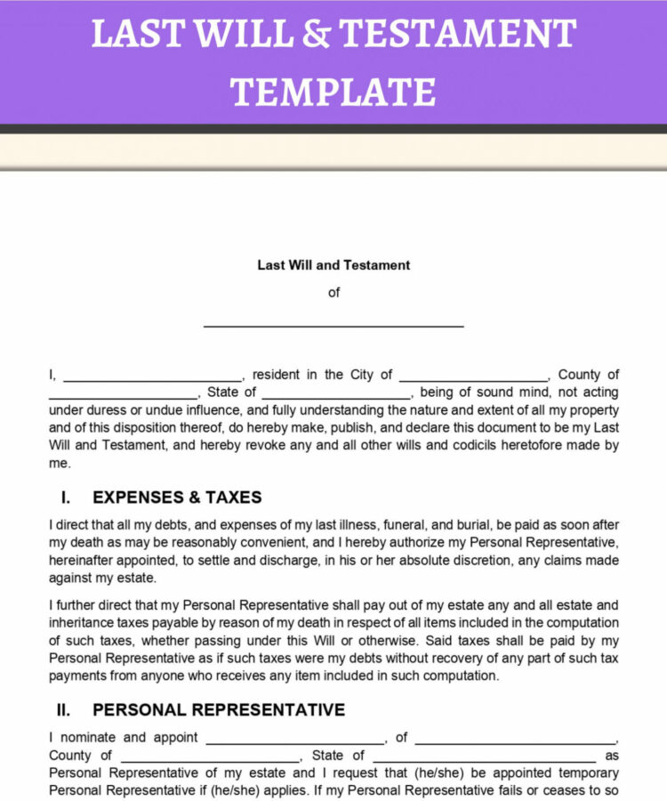 Islamic Last Will And Testament Template