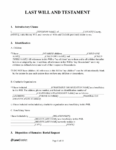 California Last Will And Testament Template