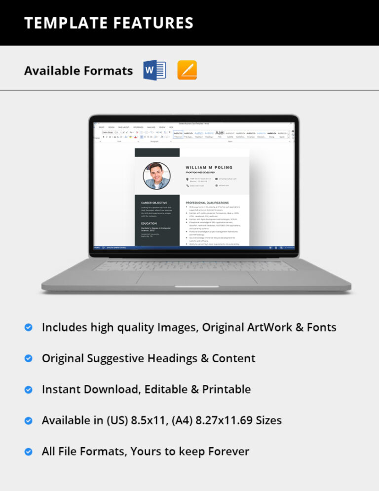 Front End Web Developer Resume Template