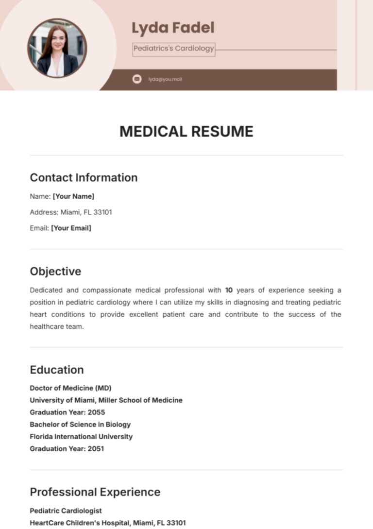 Medical Office Manager Resume Template