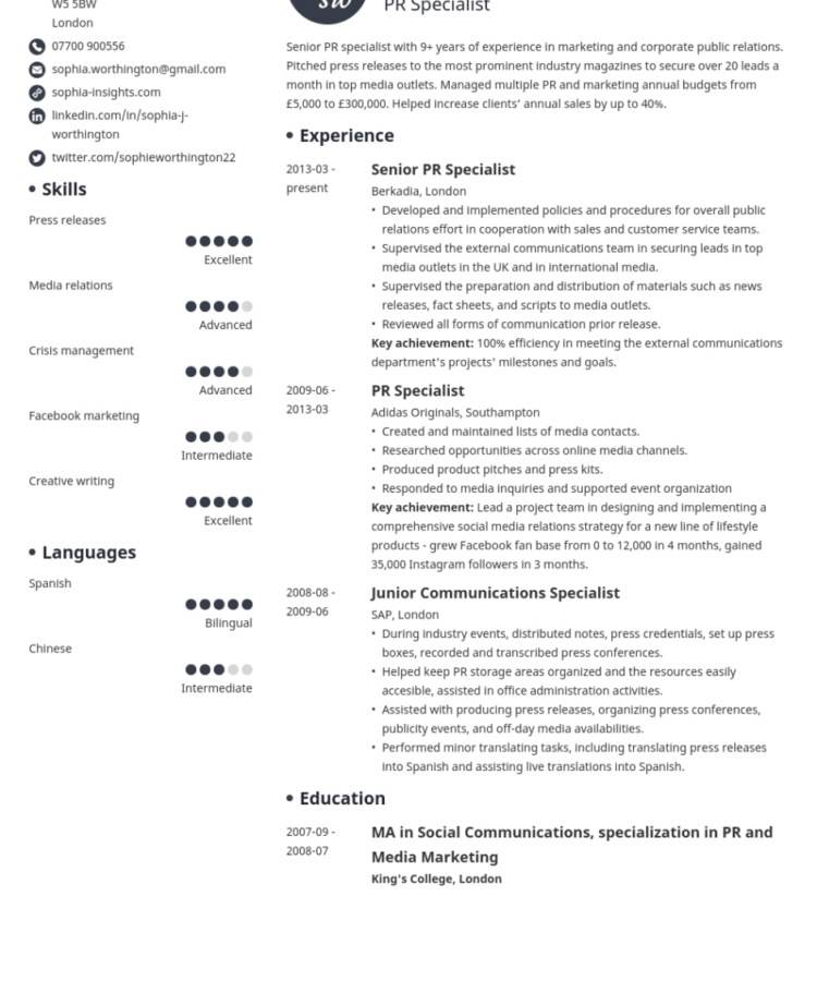 Fresher Web Developer Resume Template
