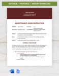 Construction Site Instruction Template
