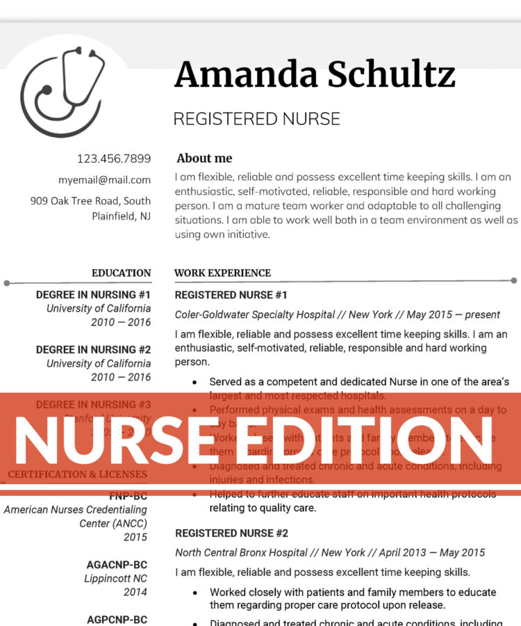 Entry Level Registered Nurse Resume Template